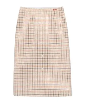 Prada Prada Checked Cotton Poplin Pencil Skirt No