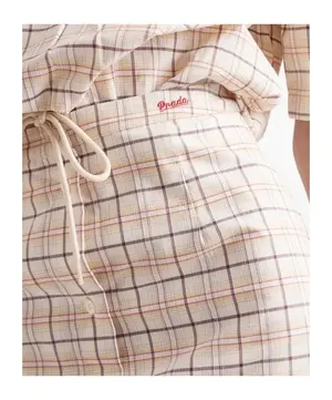 Prada Checked Cotton Poplin Pencil Skirt