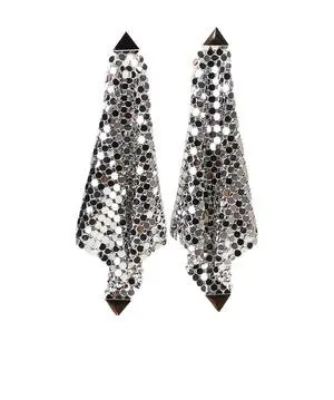 PACO RABANNE Paco Rabanne Silver Pixel Charm Earrings