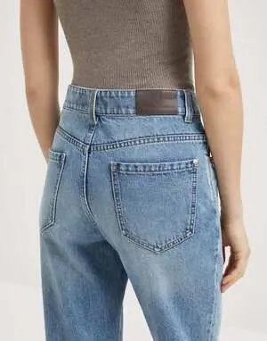 Brunello Cucinelli Logo Patch Straight-leg Jeans - Blue