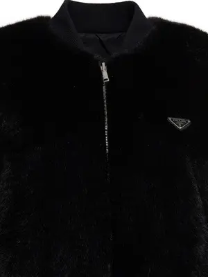Prada Logo Plaque Reversible Bomber Jacket