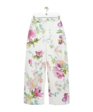 Loewe Floral Printed Wide-leg Jeans - White/pink