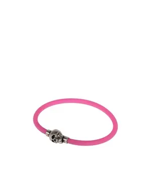 Alexander McQueen Skull Charm Cord Bracelet - Pink