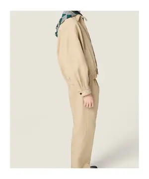 Miu Miu Gabardine Blouson Jacket With Detachable Hood - Nude