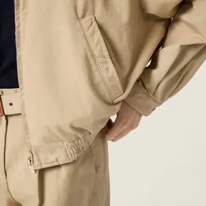 Miu Miu Gabardine Blouson Jacket With Detachable Hood - Nude