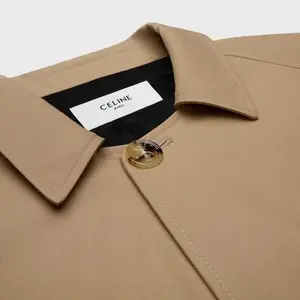 Celine Cotton And Wool Gabardine Jacket With Belted Waist