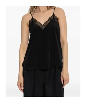 Zadig&Voltaire Christy V-neck Lace Top - Black