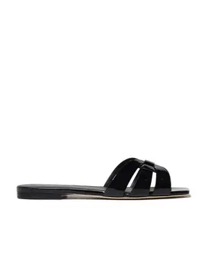 Saint Laurent Saint Laurent Patent Leather Cage Sandals Black