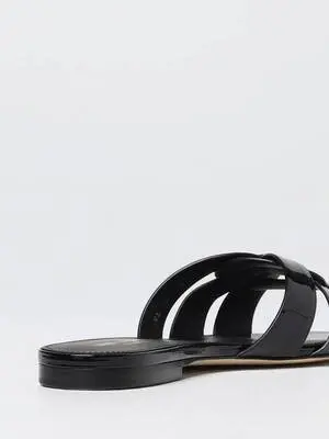 Saint Laurent Patent Leather Cage Sandals - Black