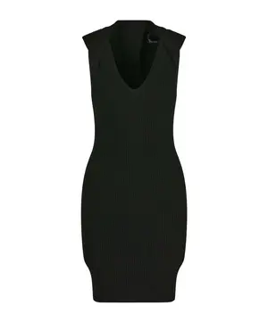Balmain Sleeveless V-neck Knitted Dress