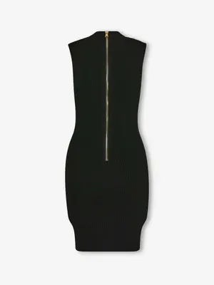 Balmain Sleeveless V-neck Knitted Dress