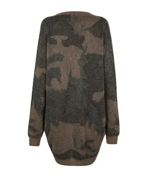 John Richmond Knitted Cardigan With Camouflage Print