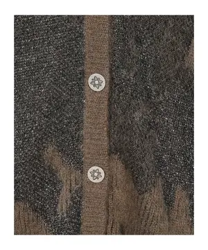 John Richmond Knitted Cardigan With Camouflage Print