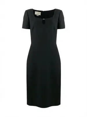 Gucci Sweetheart Neckline Short Sleeve Dress