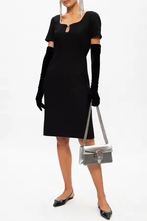 Gucci Sweetheart Neckline Short Sleeve Dress