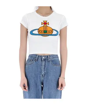 VIVIENNE WESTWOOD Orb Printed Ribbed T-shirt