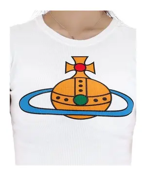 VIVIENNE WESTWOOD Orb Printed Ribbed T-shirt