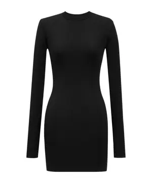 Saint Laurent Long Sleeve Mini Dress - Black