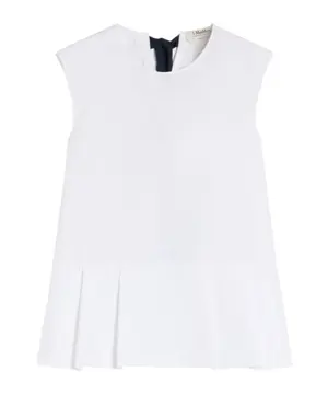 Max Mara Poplin Tie Fastened Top - White