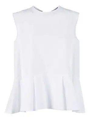 Max Mara Poplin Tie Fastened Top - White