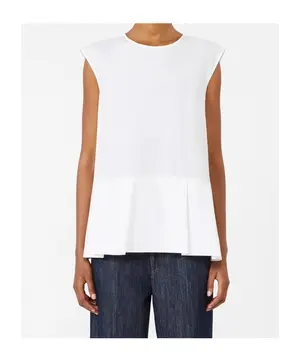 Max Mara Poplin Tie Fastened Top - White