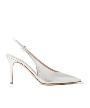 GIANVITO ROSSI 85mm Robbie Slingback Pumps - Silver
