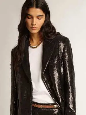 GOLDEN GOOSE Sequined Single-breasted Blazer
