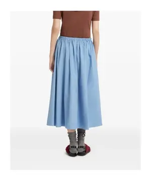 Marni Poplin Drawstring Midi Skirt - Blue