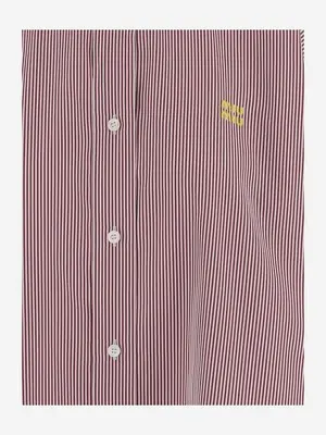 Miu Miu Striped Logo Embroidered Shirt - Pink