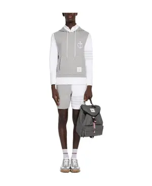 Thom Browne Anchor Embroidered Drawstring Hoodie