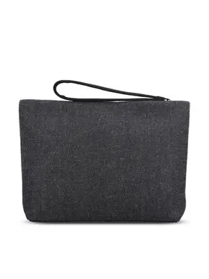 Givenchy Paris Logo Printed Zipped Clutch Bag