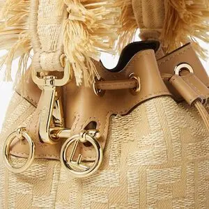 Fendi Mon Tresor Ff Jacquard Drawstring Bucket Bag