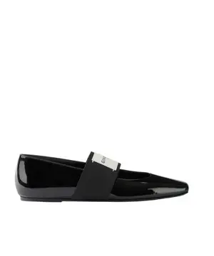Givenchy Logo Strap Square-toe Ballet Flats