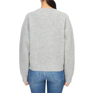 Celine Ribbed Wool Crew Neck Sweater With Graphic Pattern