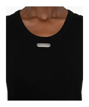 Alexander McQueen Logo Plaque Ribbed Tank Top