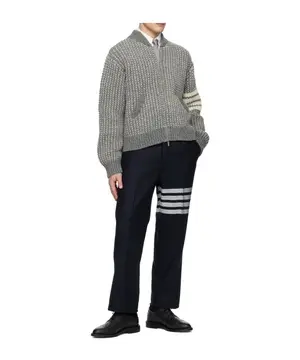 Thom Browne 4-bar Chunky-knit Bomber Jacket