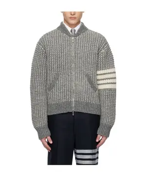 Thom Browne 4-bar Chunky-knit Bomber Jacket