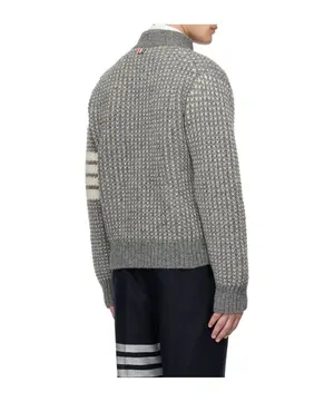 Thom Browne 4-bar Chunky-knit Bomber Jacket