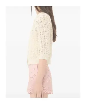 Valentino Garavani Embroidered Round Neck Cardigan