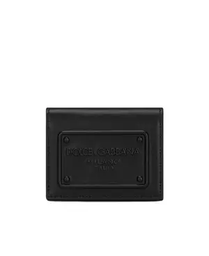 Dolce & Gabbana Dolce Gabbana Logo Embossed Snapped Wallet - Black