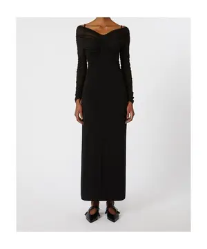 Max Mara Draped Off-shoulder Maxi Dress