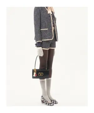 Valentino Garavani Vain Foldover Shoulder Bag - Black
