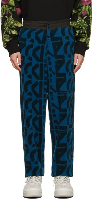 Kenzo Monogram-print Fleece Track Pants - Black