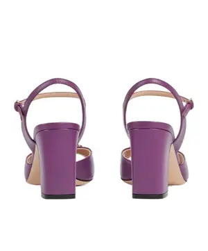 Gucci Horsebit Sandal With Mid Heel - Purple