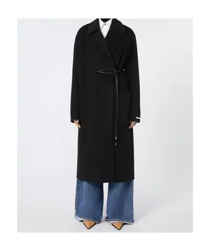 Sportmax Abate Belted Wool Coat - Black