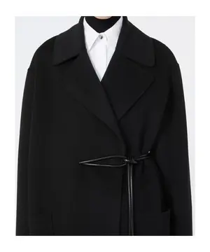 Sportmax Abate Belted Wool Coat - Black