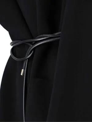 Sportmax Abate Belted Wool Coat - Black