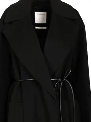Sportmax Abate Belted Wool Coat - Black