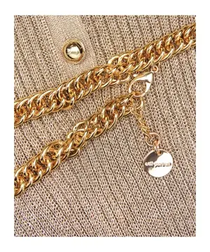 SELF-PORTRAIT Ribbed-knit Lurex Jumper With Ruffled Cuffs And Belt