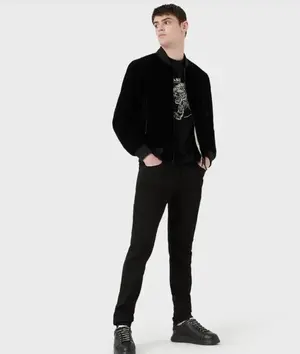 Emporio Armani Slim-fit Jeans With Eagle Logo Plaque